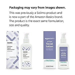 Amazon Basics Oil-free Facial Moisturizer for Sensitive Skin, Fragrance Free, 4 Fluid Ounce (Previously Solimo)