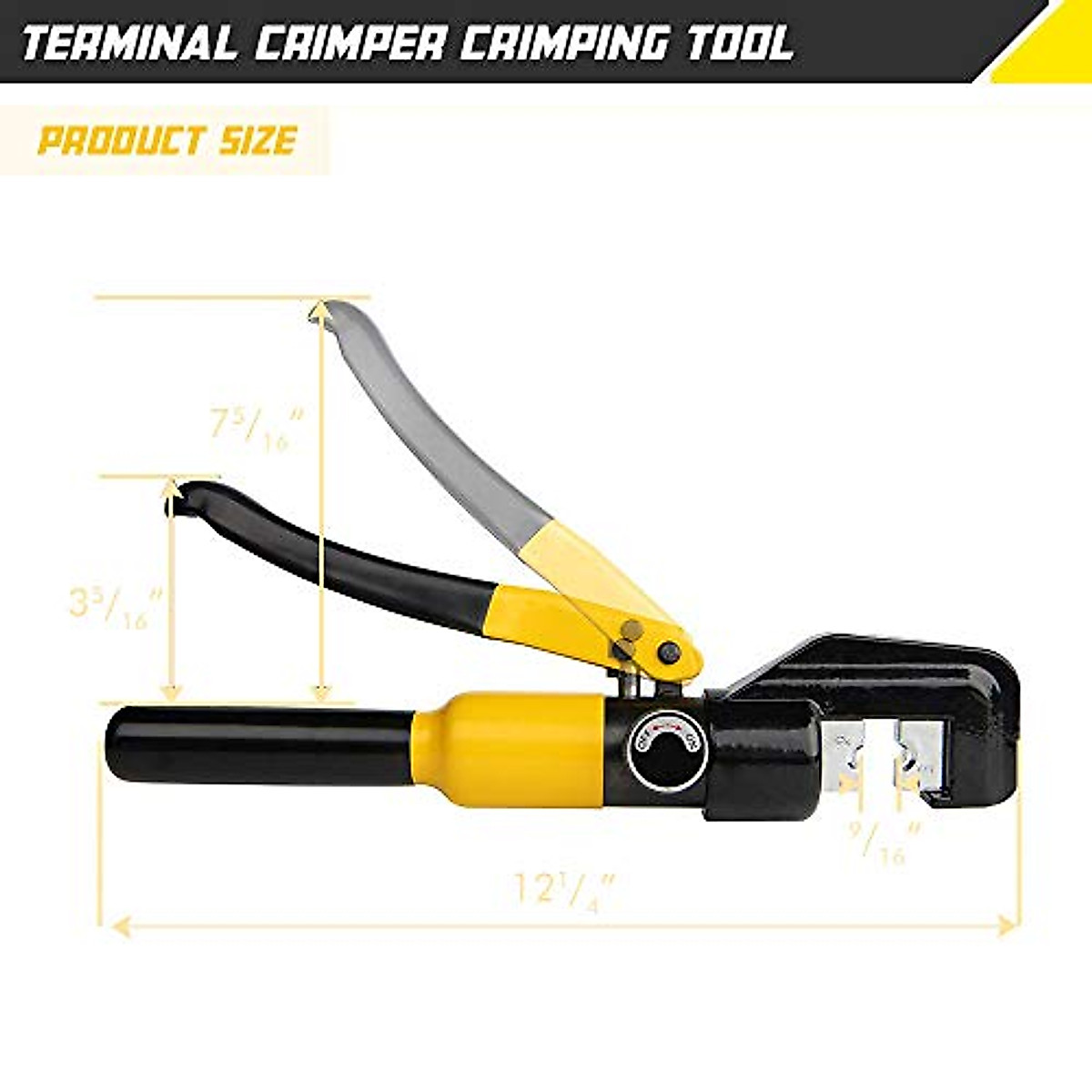 10 Ton Hydraulic Hand Crimper Tool Set for Stainless Steel Cable Railing Fittings, Crimps 1/8" to 3/16", Cable Crimping Tool ​with 9 Pairs of Dies