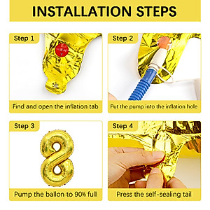 Number 8 Balloon 40 Inch Gold 8 Balloon Number 8 Helium Number Balloons 8 Year Old Birthday Decorations Giant Numbers For Party Digital 8 For Birthday Wedding Bridal Shower Photo Shoot Anniversary