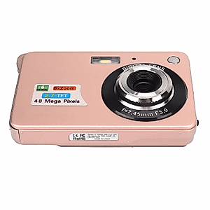 Digital Camera, Builtin 4K Antishake Rechargeable Compact Camera with Fill Light for Photography (Pink)