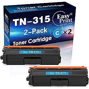 EASYPRINT (Double Cyan Pack) Compatible Cyan TN315 Toner Cartridge TN-315 Used for Brother HL-4140CN/ 4150CDN/ 4570CDWT/ 4570CDW, MFC-9460CDN/ 9465CDN/ 9560CDN/ 9970CDN, DCP-9055CDN/ 9270CDN Printers