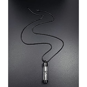 YOUFENG Urn Necklace for Ashes Timeless Hourglass Memorial Pendant Keepsake Cremation Jewelry for Human Pet Ashes Black