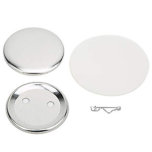 Badge Making Parts, 100 Sets 56mm/2.2inch Blank Badge Pin Button Parts Round Badge Set Metal Button Pin Badge Kit Crafts Supply for Button Maker Machine
