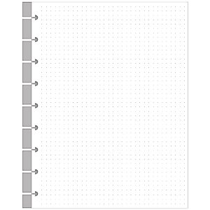 Classic Size Discbound Dotted Grid Refill Paper, 9-Disc Discbound Pre-punched Happy Planner Inserts, 100Sheets/200Pages Loose-Leaf Paper, 100gsm White Paper, 7" x 9.25"