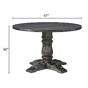 ACME Leventis Dining Table w/Pedestal - - Weathered Gray
