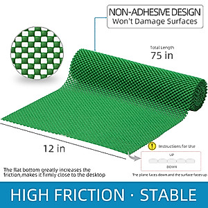 2 Roll Drawer and Shelf Liner,12inch x 6FT Strong Grip Shelf Liners for Kitchen Cabinets,Non Adhesive,Protective Shelf Liner Non Slip for Drawers,Shelves,Cabinets,Storage,Kitchen for Desks,Green