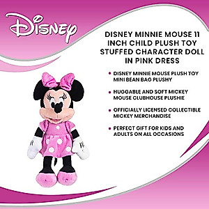 Minnie 10776 Disney Pink 11" Beans Plush, Multi, 6"