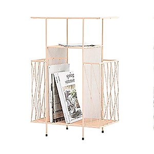 Magazine & Newspaper Baskets Magazine Rack Balcony Multi-Layer Wrought Iron Flower Stand Office Creative Bookshelf Floor-Standing Book Organizer Sofa Leisure Coffee Table