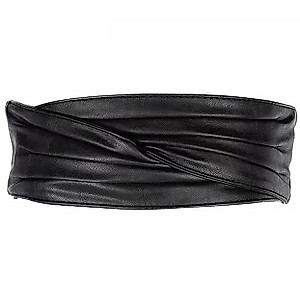 Block Garden Women Retro Wide Corset Belt Velcro Closure Waist Cinch Belts, 01 Black