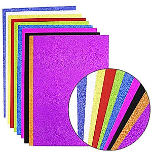 UPlama 40PCS Ultra Glitter Cardstock Heavy Paper 250gsm A4 Size Creative Handmade Decorative Card For DIY Gift Box Wrapping Birthday Party Decor Scrapbook,10 Colors 250gms
