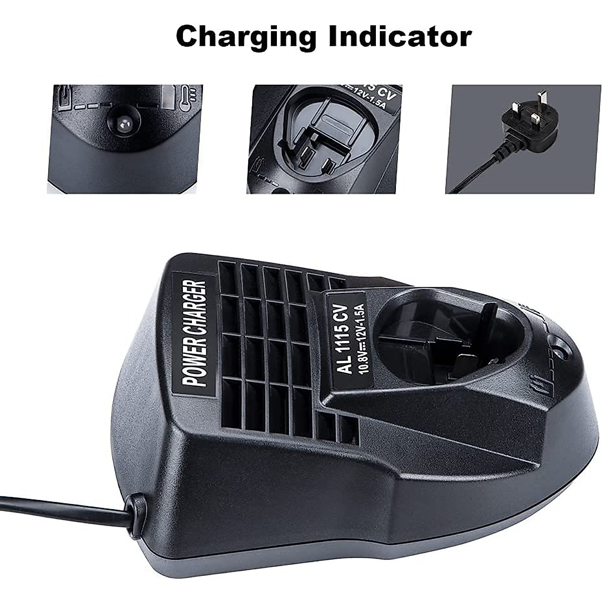 Powilling BC330 12-Volt Replacement Battery Charger for Bosch12-Volt Lithium-Ion Batteries