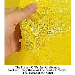 Partisout Sequin Backdrop Curtain 4ftx7ft Sequence Backdrops Party Glitter Background Sparkle Wedding Photo Shimmer Curtains (Yellow)