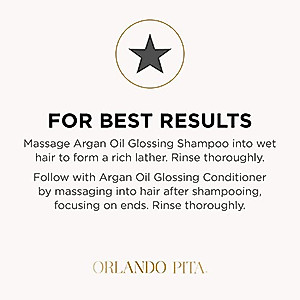 ORLANDO PITA Moroccan Argan Oil Glossing Shampoo & Conditioner Set, Moisturizing, Softening, & Shine-Enhancing for Smoother, More Manageable, & Overall Healthier Hair, 27 Fl Oz Each