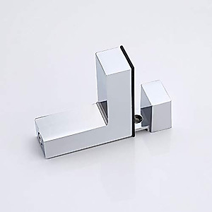 KES Glass Shelves for Bathroom, 15.8-Inch Bathroom Shelf with Rectangle Tempered Glass and Polished Chrome Bracket Wall Mount 2 Pack, BGS3201S40-P2