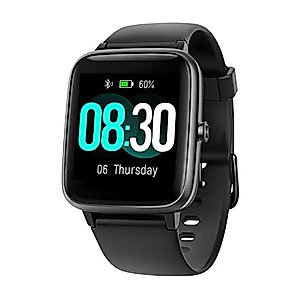 GRV Smart Watch for iOS and Android Phones, Watches for Men Women IP68 Waterproof Smartwatch Fitness Tracker Watch with Heart Rate/Sleep Monitor Steps Calories Counter (Black)