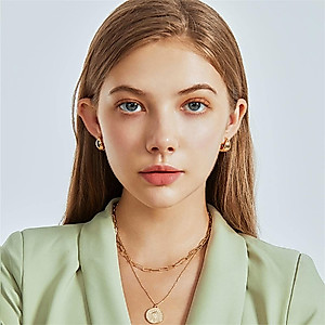 Huge Tomato Chunky Gold Hoop Earrings 18K Gold Plated Chunky Huggie Earrings for Women Gold Glossy 0.63in*0.39in