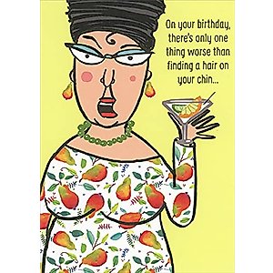 Sellers Publishing RSVP Woman in Pear Dress Holding Martini Funny / Humorous Birthday Card for Woman : Women : Her