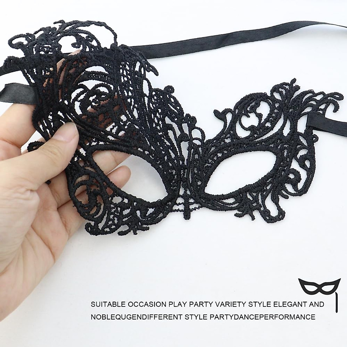 TCOTBE 5 Pieces Women Sexy Lace Masquerade Masks, Masquerade Mask Womens Lace Eye Mask, for Halloween, Masquerade Party, Thememed Party, Venetian Party, Mardi Gras