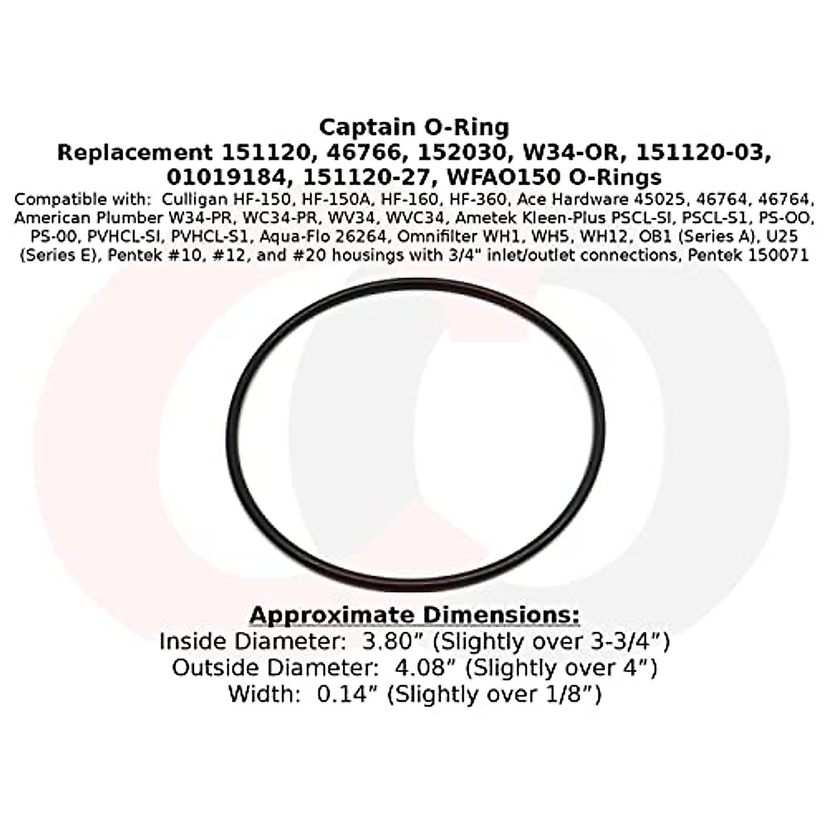 Captain O-Ring - Replacement 151120 O-Ring compatible with Pentek Water Filter Housing (3 Pack) [also called 152030, W34-OR, WFAO150, etc)