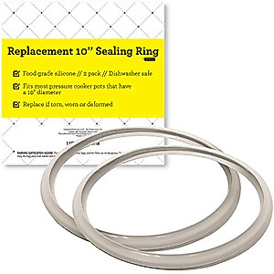 10 Inch Fagor Pressure Cooker Replacement Gasket (Pack of 2) - Fits Many 10 inch Fagor Stovetop Models (Check Bullets for Fit)