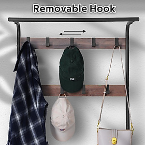 cenivi Hall Tree with Bench and Shoe Storage, 4-In-1 Entryway Bench with Coat Rack, with Hanging Rod, 9 Removable Coat Hooks, Shoes Rack, Assembled Hall Tree with Storage Furniture, Gray