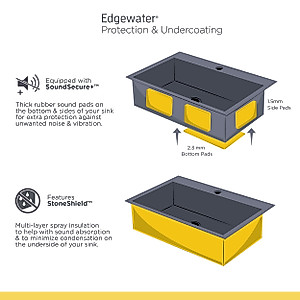 American Standard 18SB.9252211.075 Edgewater Zero Radius Dual Mount 25x22 Single Bowl w/Grid and Drain, Stainless Steel