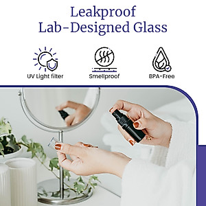 Infinity Jars 5 Ml (.17 fl oz) Black Ultraviolet Glass Fine Mist Spray Bottle Cleaning Products Refillable Containers Homemade Perfume Blends Room, Sprays Bath Beauty Hair, Screw Top Bottles