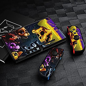 FNAF Sticker for Switch Protector Cover Protective Faceplate Full Set Console Dock for Switch/Switch lite