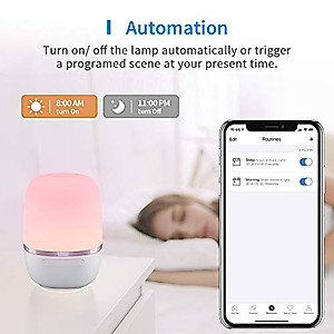 Smart WiFi Table Lamp, Bedside Lamp, Compatible with Apple HomeKit, Siri, Amazon Alexa, Google Assistant and SmartThings, Multi-Color Bedroom Lamp, Voice Control, App Control, Schedule