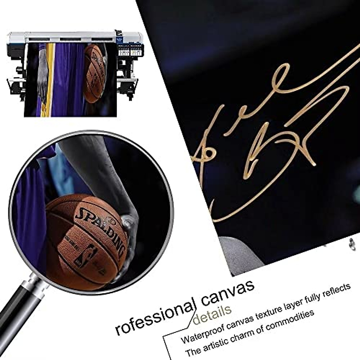 Kobe Bryant Basketball Sports Legend Star Signed Art Poster Canvas Wall Art Unframe 12x18inch For Basketball Fans Room Club Decoration