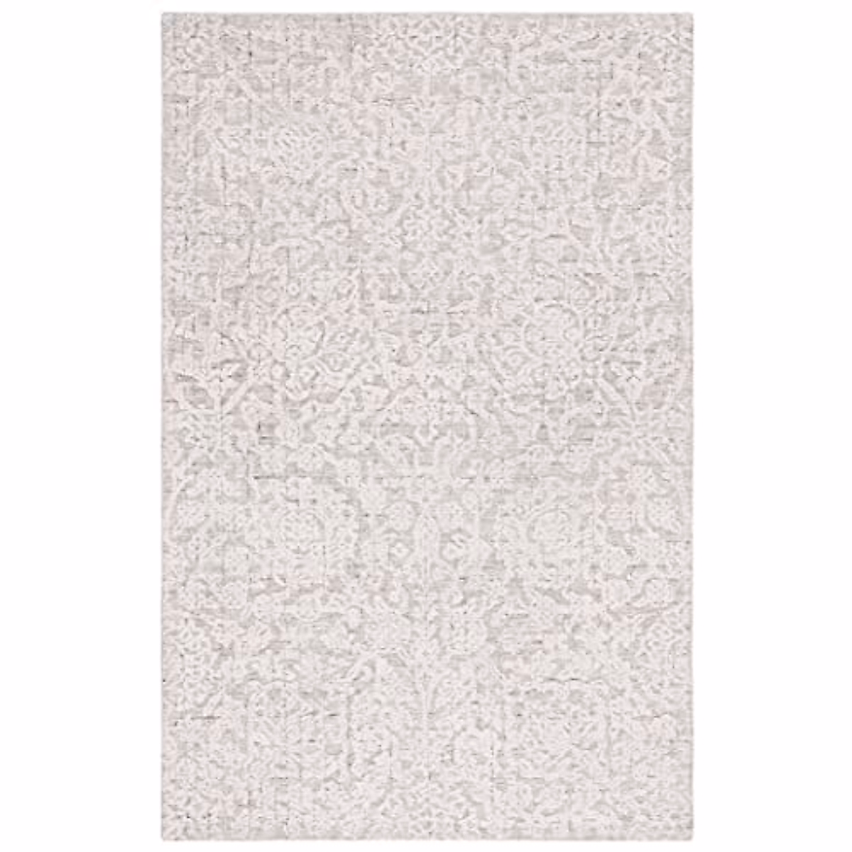 Safavieh Metro Collection Area Rug - 8' x 10', Beige & Ivory, Handmade Floral Wool, Ideal for High Traffic Areas in Living Room, Bedroom (MET879B)