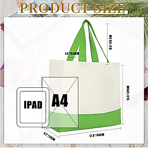 Epakh 12 Pack Canvas Tote Bags Bulk 18.5 x 15 Inch Reusable Grocery Bags Shopping Bags Tote Bag for Women Mother (Bright Color)