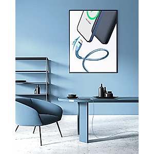 4 Pack 6FT iPhone Charger Cable [Apple Mfi-Certified] Lightning Cable Nylon Braided High Speed USB Fast Charging Cord Compatible with iPhone 14/13 Pro Max/12/11/XS/XR/X/8 plus/7/6/5/iPad（Sierra Blue）