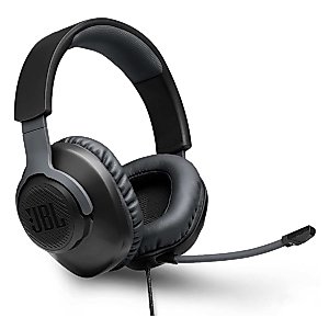 JBL Free WFH Wired Over-Ear Headset with Detachable Mic - Black, Small