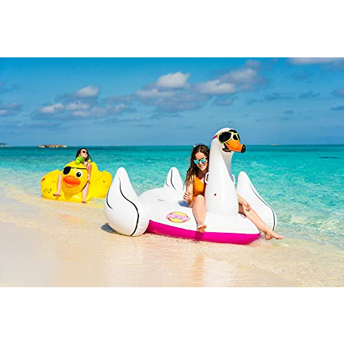 SportsStuff PUNK PIRATE DUCK Pool and Lake Float, Yellow, 70 inches