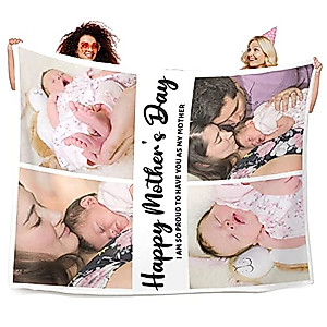 Personalized Mom Blankets for Mothers Day, Custom Blankets with Photos, Personalized Blankets with Photos&Text, Customized Photo Blankets, Personalized Mom Gifts from Daughter Son