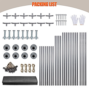 JAMFLY Carport, 12x20 ft Heavy Duty Carport Canopy with Roll-up Windows, Portable Garage with Removable Sidewalls & Doors, Car Canopy with All-Season Tarp for Car, Truck, Boat