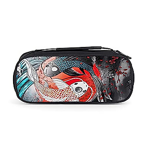 Large pencil case,Yin Yang Koi Fish pencil bag stationery bag portable large storage bag pencil box pencil holder