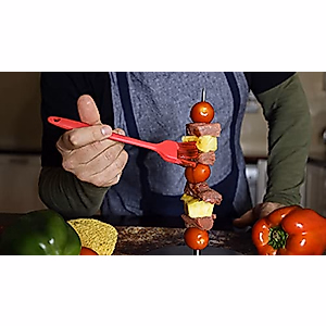 Kütral Vertical Skewer, Shawarma stand (9- and 12-Inches spike) Brazilian Skewer for Tacos Al Pastor,This Vertical Barbeque Grilling Rack Comes with Silicone Basting Brush