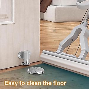 304 Stainless Steel Ground Suction, Heavy Duty No Drill Door Stopper for Bottom of Door, No Hole Drilling Stainless Steel Door Stop Magnetic Door Catch (1pcs,Silver)