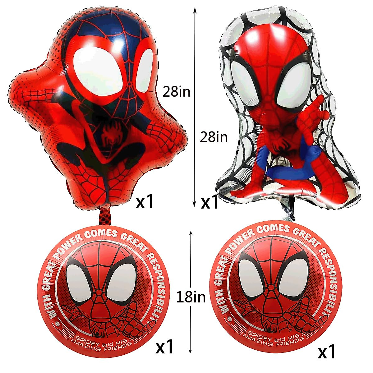 Spider Party Supplies, Spider Birthday Decorations Including Foil Balloons, Latex Balloons and Backdrop