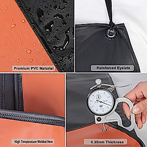 GNJCV Chemical Resistant PVC Apron - Black Plus Size Unisex Waterproof Vinyl Aprons for Dish washing,Dog Grooming,Gardening,Fish Cleaning（Pack of 1