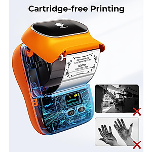 Phomemo M110 Label Maker, Barcode Printer, Bluetooth Portable Thermal Label Printer for Small Business, Sticker Printer Inkless Labeler for Address, Logo, Clothing, Mailing, for PC & Phone