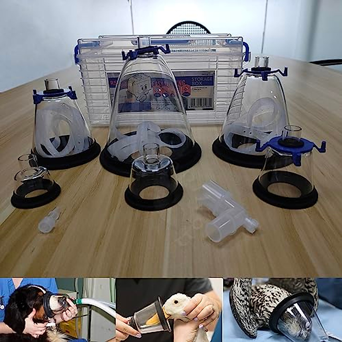 Caphstion Anesthesia Mask Transparency Manual Resuscitator Veterinary Anesthesia Breathing Cups 1#2#3#4#5#6# 6PC