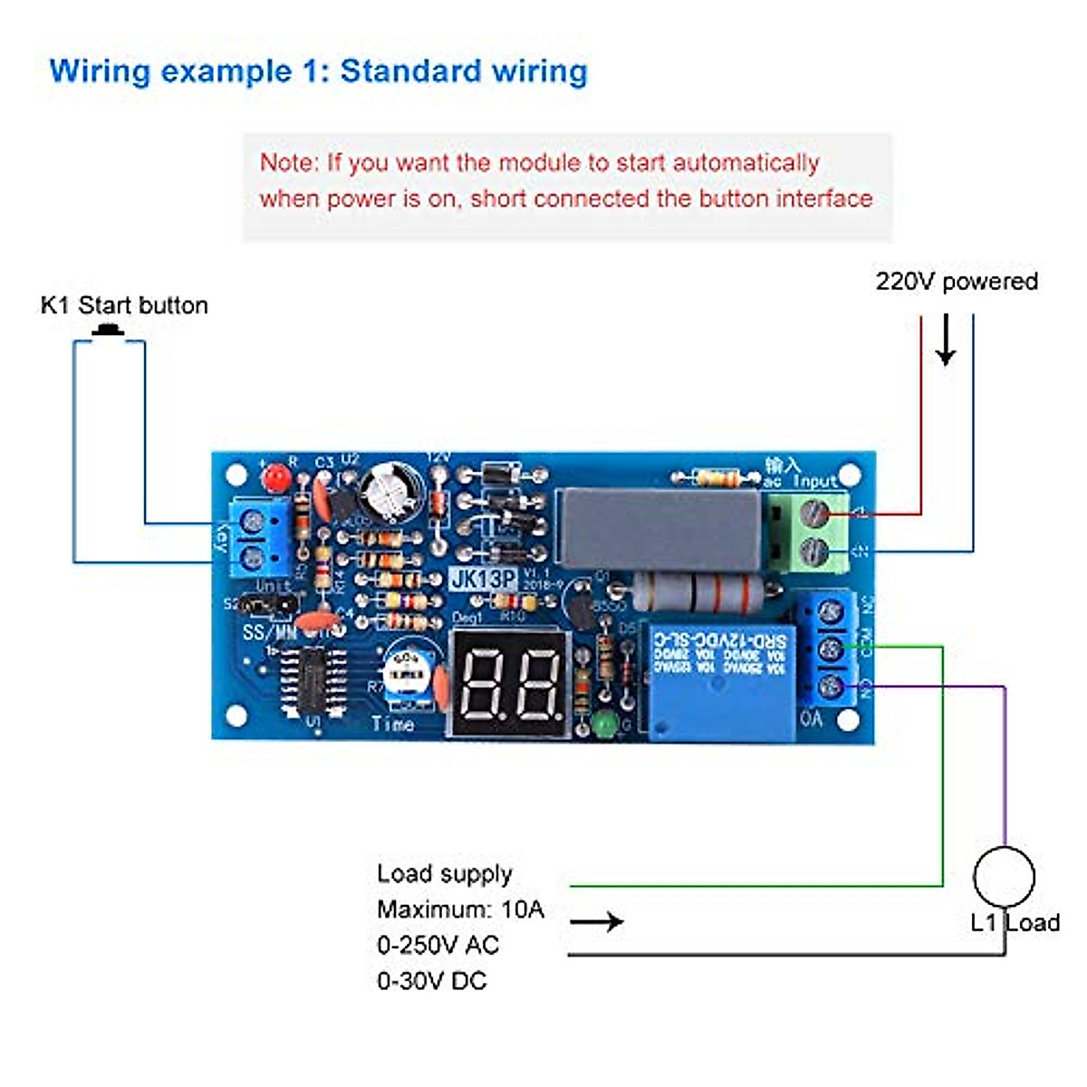 DEALPEAK Delay Relay Module Trigger Cycle Delay Timer Multifunction Time Delay Relay Interface Board Module with LED Display