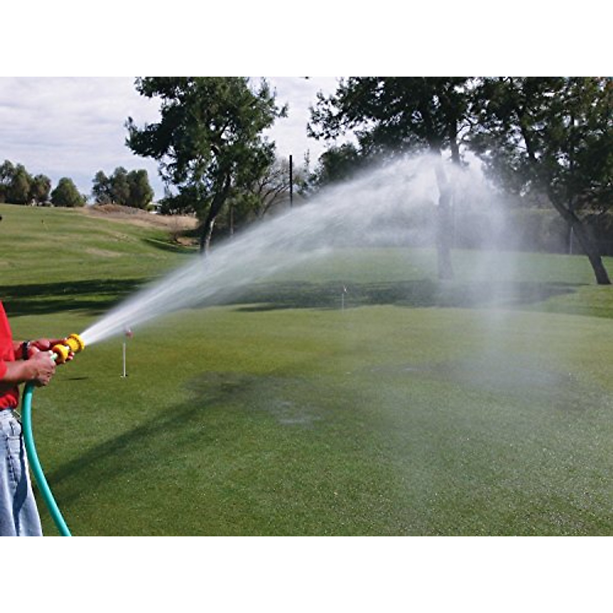 Underhill Garden Water Hose Nozzle, Sprayer, 37 GPM 80 PSI, 3/4-Inch Thread Inlet, Jet, Soak, Fan, Attachment, Heavy-Duty Metal and Rubber, Adjustable, Magnum, NG450