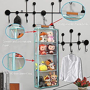 Clear Hanging Handbag Purse Organizer for Closet, TOUNALKER Upgrade Easy Access Wardrobe Tote Bag Storage Holder with Zippers, Washable Dust Pockets Over The Door Space Saving for Bedrooms Living Room