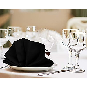 Utopia Kitchen Black Cloth Napkins [12 Pack, 18x18 Inch] Cotton Blend Washable and Reusable Table Dinner Napkins for Hotel, Lunch, Restaurant, Weddings, Event and Parties