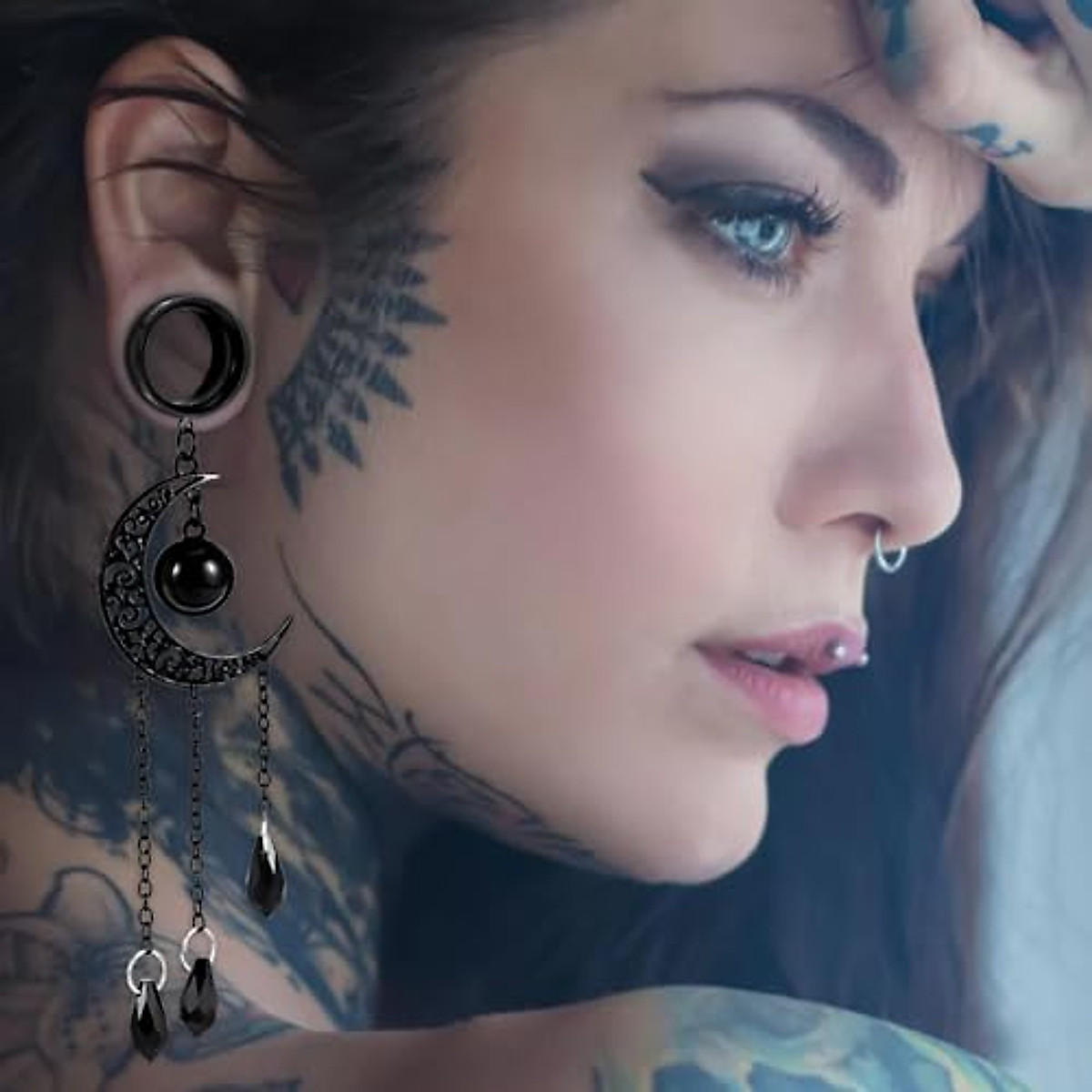 Maxbott 2PCS Stainless Steel Beautiful Flowers Ear Weights hangers for Stretched Ears Gauges Ear Plugs Tunnels Body Piercing Jewelry (6G(4mm), Silver)