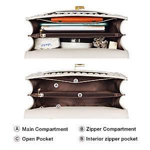 LAORENTOU Cowhide Shoulder Bag for Women Leather Small Satchel Crossbody Bag Quilted Purses With Chain Strap